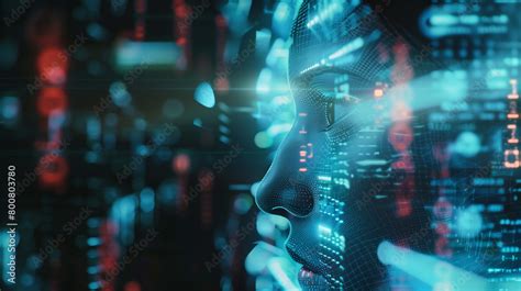 Ai Image Recognition Concept Depicting A Futuristic Interface With Binary Code And Visual Data