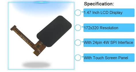 1 47 Inch 172x320 LCD Display No Battery Display Screen Custom LCD With Battery Custom LCD