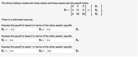 Solved The Arrow Debreu Model With Three States And Three