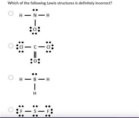 Solved Which Of The Following Lewis Structures Is Definitely Chegg