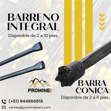 Barreno Integral Y Cónico Perforación Roca Dura