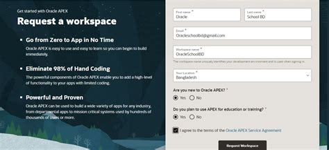 Create Workspace On Oracle Apex Oracle School Bd