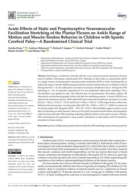 Pdf Acute Effects Of Static And Proprioceptive Neuromuscular Facilitation Stretching Of The