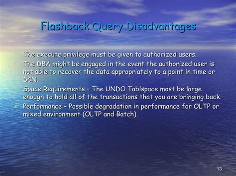 Oracle Flashback Query 3 Ppt