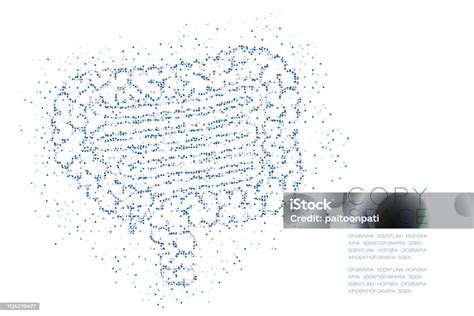 내장 모양 추상적인 기하학적 원형 도트 픽셀 패턴 의료 과학 기관 개념 디자인 블루 컬러 그림 복사 공간 벡터 Eps 10와