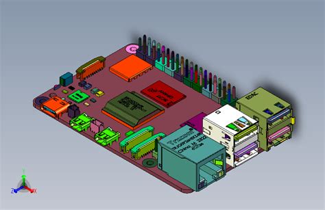 新一代单板计算机树莓派5代step 模型图纸下载 懒石网
