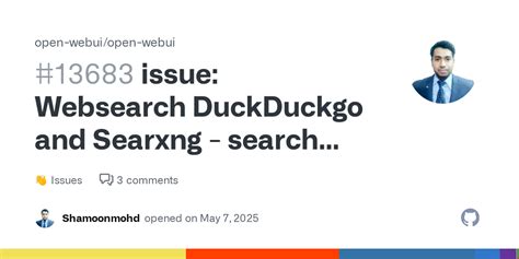 Issue Websearch Duckduckgo And Searxng Search Engine Failing · Open Webui Open Webui