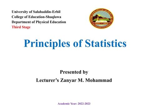 Principle Of Statistics Pptx