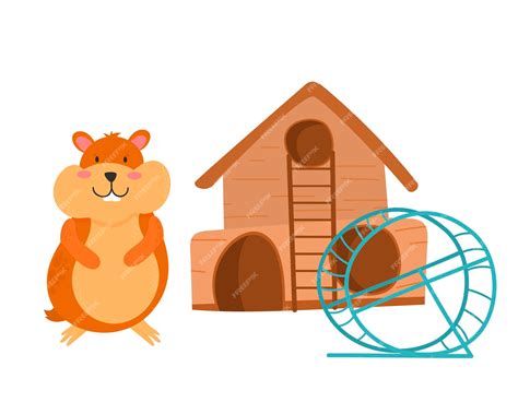 Premium Vector Hamster Habitat Accessories House For Hamster Rat