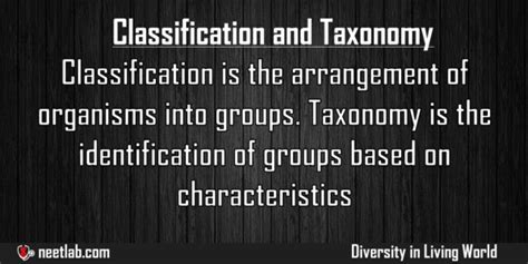 Difference Between Classification And Taxonomy NEETLab