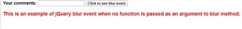Jquery Blur Implementation Of Blur Method In Jquery With Examples