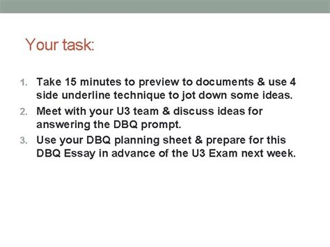 AP WORLD HISTORY The DBQ 2018 DBQ Rubric