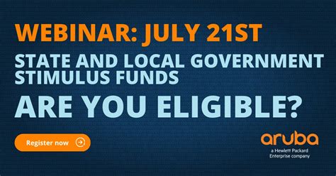 Hpe Aruba Networking On Linkedin Join Our 7 21 Webinar To Learn How Available Federal Stimulus