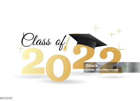 2022년 클래스 졸업생 졸업 컨셉 벡터 일러스트레이션 을 축하합니다 졸업식에 대한 스톡 벡터 아트 및 기타 이미지 졸업식 2022년 금색 Istock