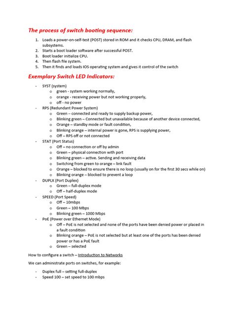 Basic Device Configuration Pdf Network Switch Duplex Telecommunications