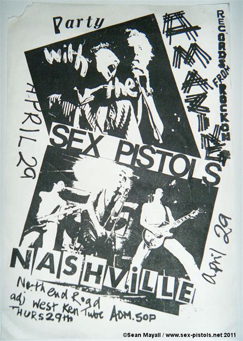God Save The Sex Pistols Nashville Rooms 29 April 76 Flyer