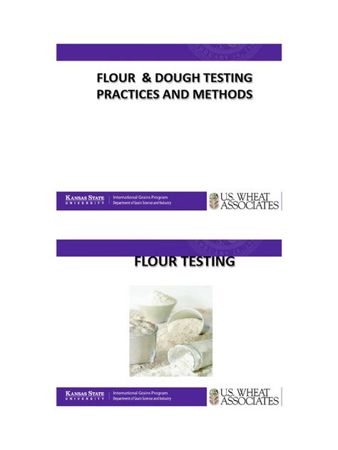 13 Flour And Dough Testing Practices And Methods Pdf Flour