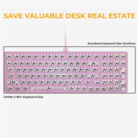GLORIOUS GMMK Custom Keyboard Base Full Size Barebones Kit Hot Swappable Pink Mechanical