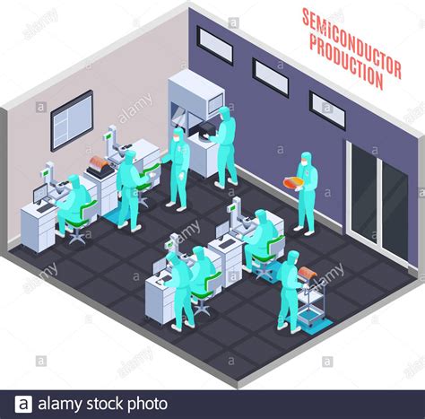 Semicondoctor Production Concept With Technology And Science Symbols