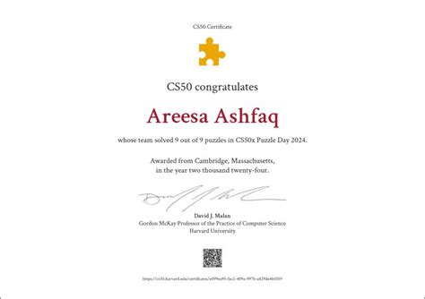 Areesa Ashfaq On Linkedin Cs50xpuzzleday2024 Brainiacwonders