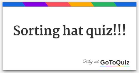 Sorting Hat Quiz
