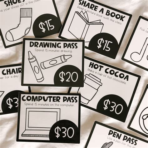 Classroom Economy System Drawing Pass Computer Pass And 30 Reward