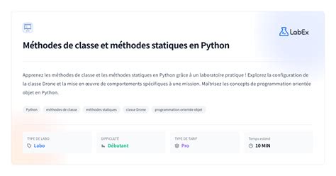Méthodes De Classe Et Méthodes Statiques En Python Labex