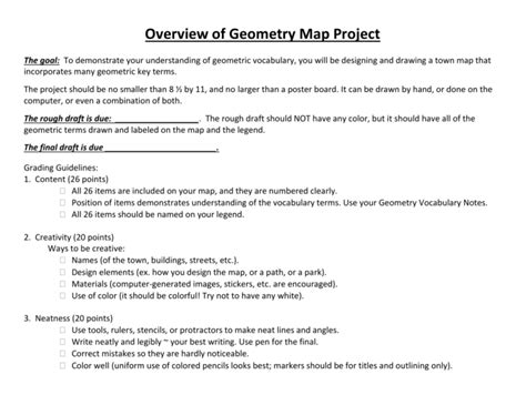 Geometry Map Project Design Your Town