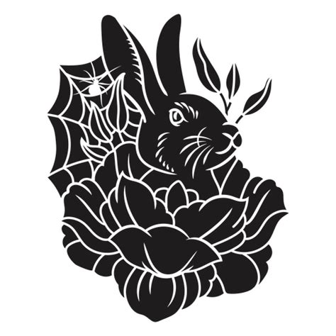 Diseño Png Y Svg De Imagen En Blanco Y Negro De Un Conejo Sentado Sobre