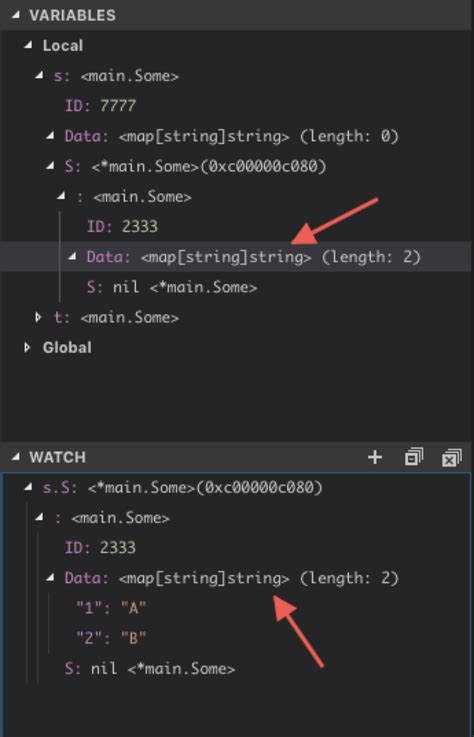 Go Vscode Debug Not Display Map Values In Variables Area When Running A Golang Debugger