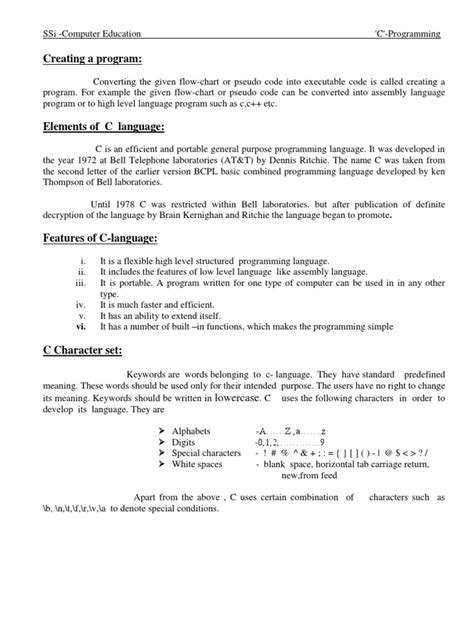 C Programming Pdf Data Type C Programming Language