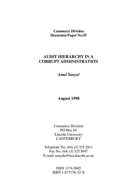 Pdf Audit Hierarchy In A Corrupt Administration