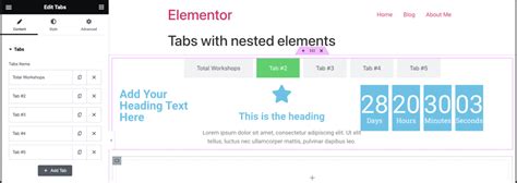 Tabs Widget With Nested Elements Elementor