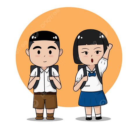 รูปภาพประกอบการ์ตูนนักเรียนชายและหญิงสุดน่ารัก Psd Png Png นักเรียน