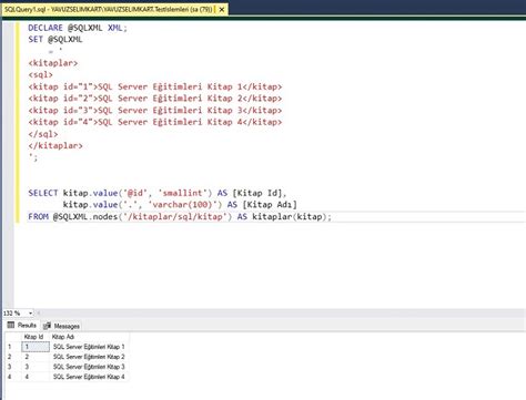 Sql Serverda Xml Okumak Sql Server Eğitimleri