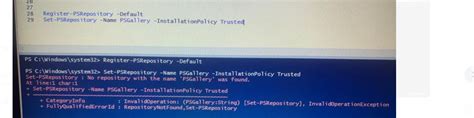 error no repository name with powershell gallery · issue 216 · powershell powershellgallery