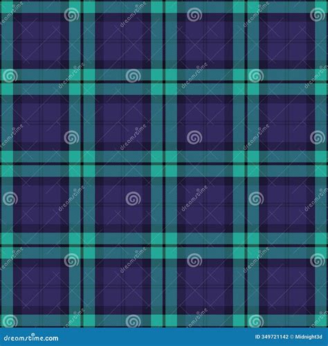 Blue And Green Plaid Shirt Fabric Pattern Vector Illustration Seamless