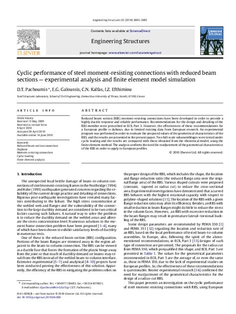 Cyclic Performance Of Steel Moment Resisting Connections With Reduced Beam Sections