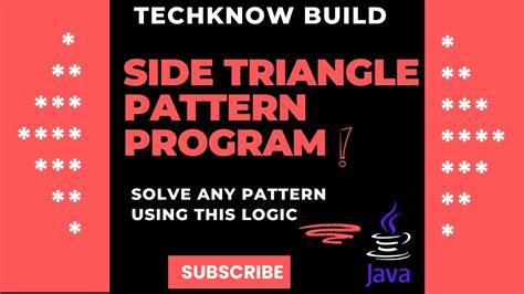 Side Triangle Pattern Program Half Diamond Program Explained In Java Youtube