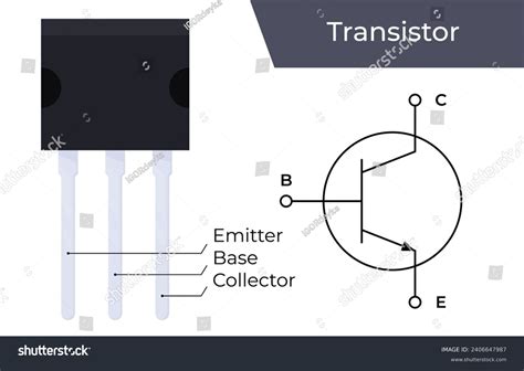 Transistor Electronic Component Scheme Designations Vector Stock Vector
