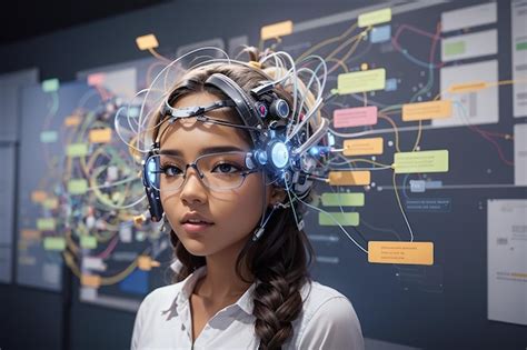 Premium Ai Image Futuristic Classroom Mind Maps Visualizing Complex