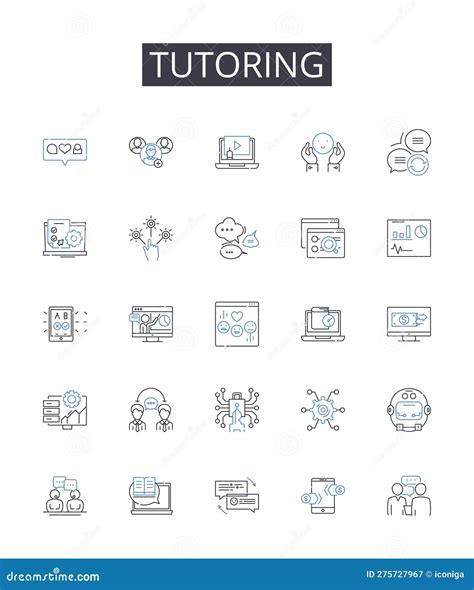 Tutoring Line Icons Collection Coaching Mentoring Advising