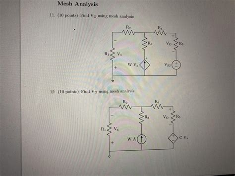 solved 11 10 points find vo using mesh analysis 12 10