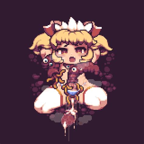 Rule 34 Absurdres Blonde Hair Blue Panties Blush Bow Brown Background Brown Eyes Commentary