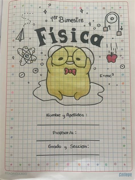 Carátula De Física De Gudetama En 2025 Proyectos De Arte De Escuela