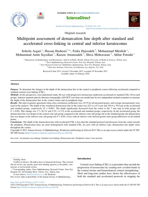 Pdf Multipoint Assessment Of Demarcation Line Depth After Standard And Accelerated Cross