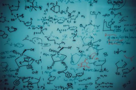 hand drawing chemical formulas background stock image image of biology business 94340751