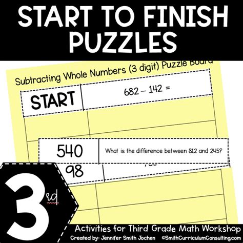 3rd Grade Math Problem Solving Activities Start To Finish Puzzles