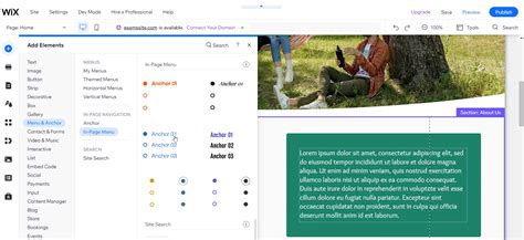 How To Add In Page Menu Anchors With Wix Wix Tutorial Website Menu