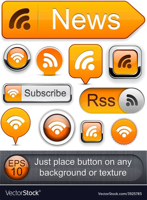 Rss High Detailed Modern Buttons Royalty Free Vector Image